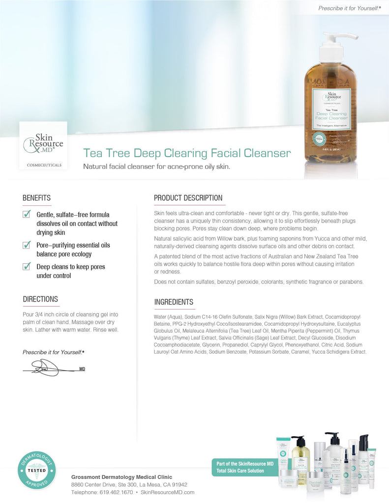 Tea Tree Deep Clearing Facial Cleanser – Resource Essentials Skincare (RE)